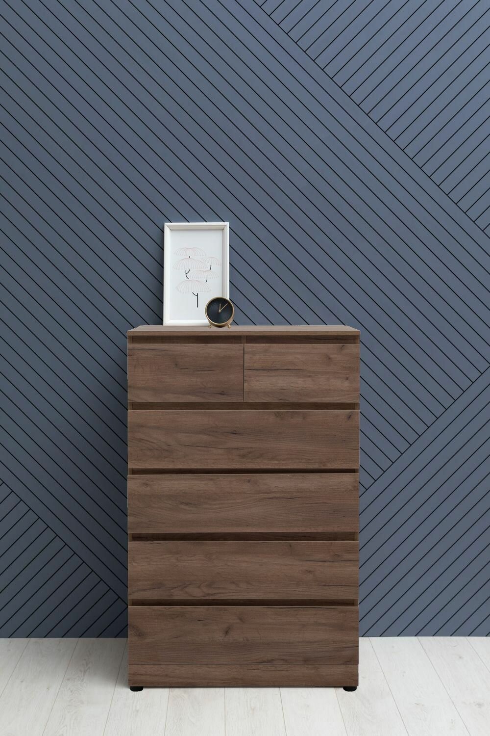 Комод Aquanet Сканди 800x480 Дуб крафт (6 ящиков)