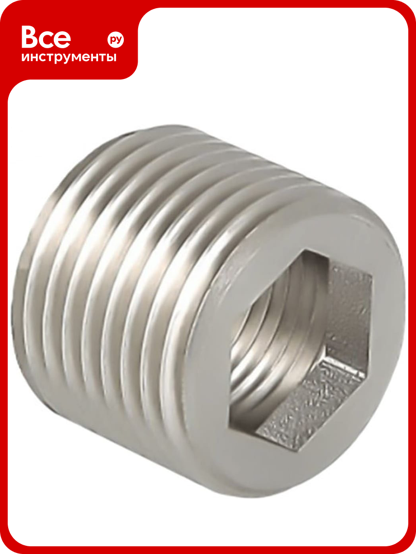 Заглушка из нержавеющей стали Hy-Lok с наружной резьбой NPT 1/2", материал - нержавеющая сталь