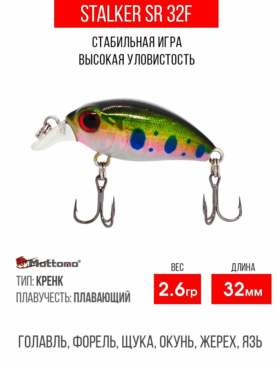 Воблер для рыбалки Stalker SR 32F 2,6g Violet Bug, крэнк плавающий для спиннинга. Приманка на голавля, форель, язя, щуку