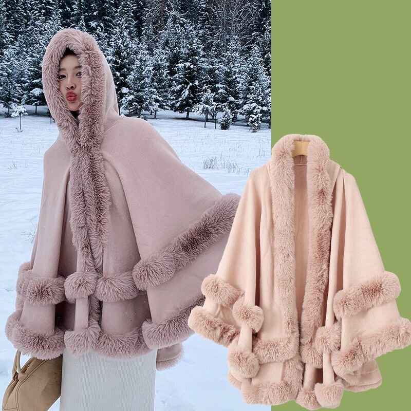 Новый вязаный плащ-накидка 2025 года