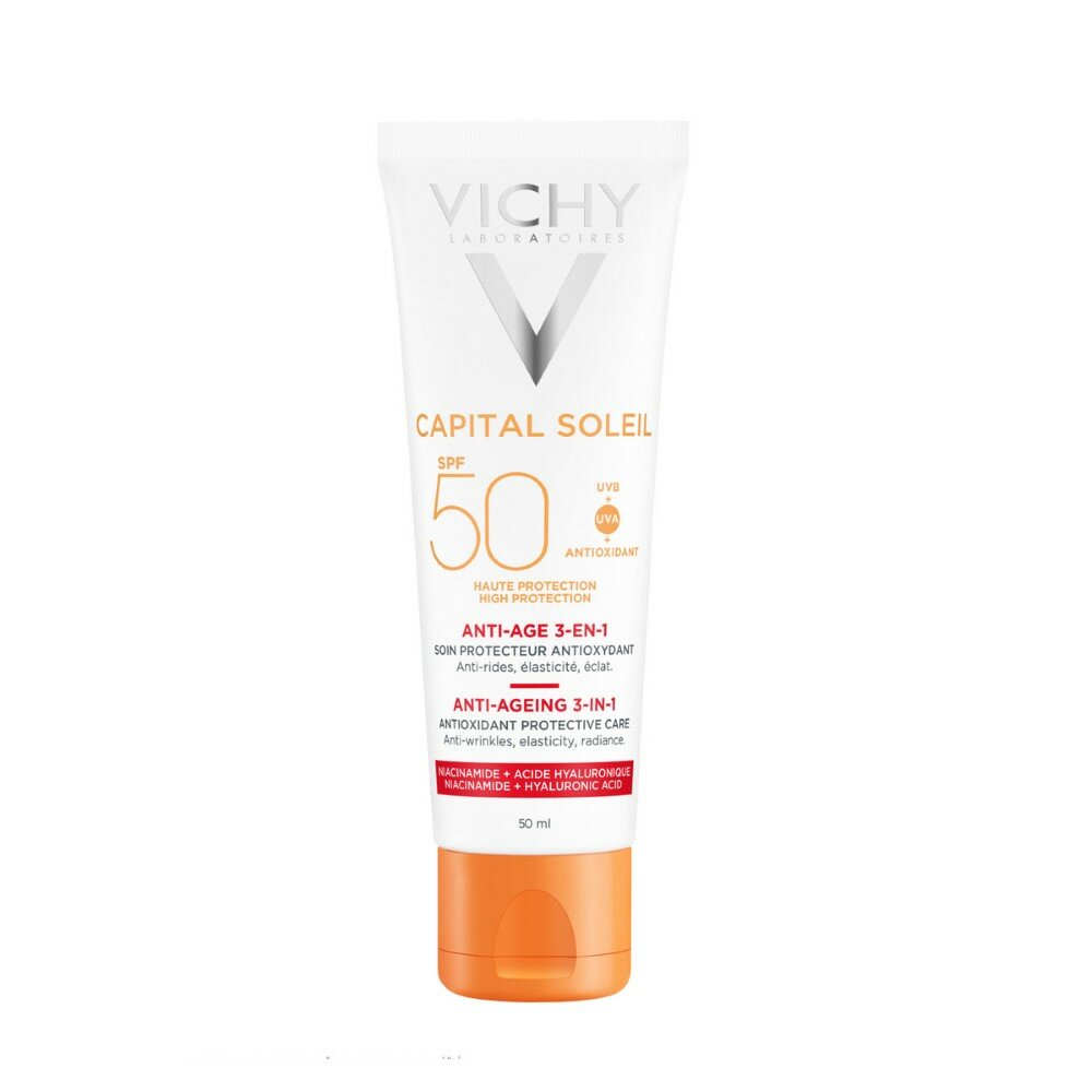 Vichy capital soleil крем-уход антивозрастной 3 в 1 spf50 50 мл