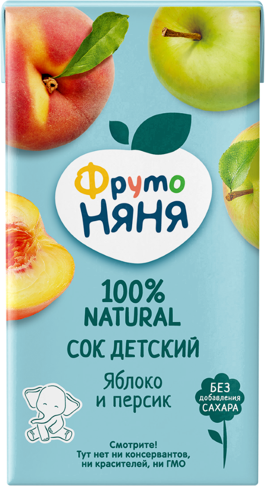 Фрутоняня сок из яблок и персиков неосветленный 500 мл
