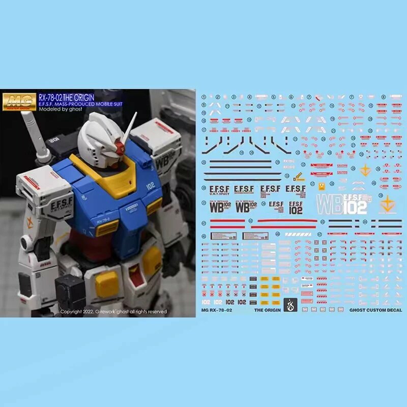 Стикеры для моделей MG RX-78-02 The Origin GTO78 Ghost Custom, HD флуоресцентные водные Стикеры для модели хобби, аксессуары для рукоделия