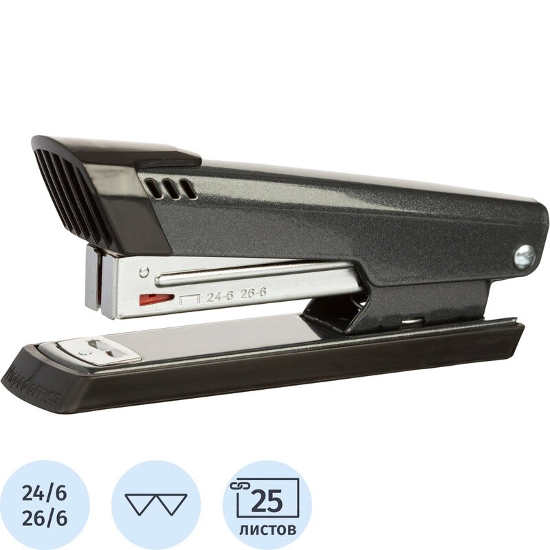 Степлер Maped METAL до 25 листов, N24/6-26/6, металл, темно-серый,392710