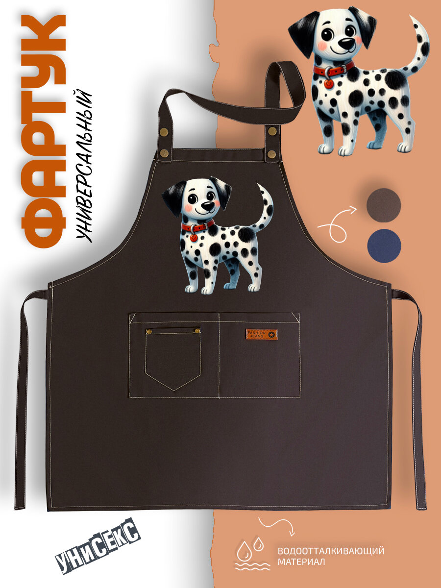 Фартук кухонный собака 101 далматинец Dalmatians универсальный с принтом поварской