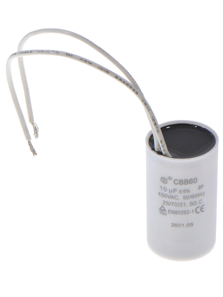 Конденсатор 10мкФ, 450В, D30, H55 для насосной станции ELITECH САВ 650Ч/19 (E0801.001.00)