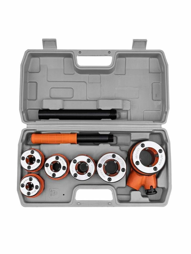 Набор клуппов 1/4-3/8-1/2-3/4-1-1.25", плашкодержатель с трещоткой, 9 предметов Sparta