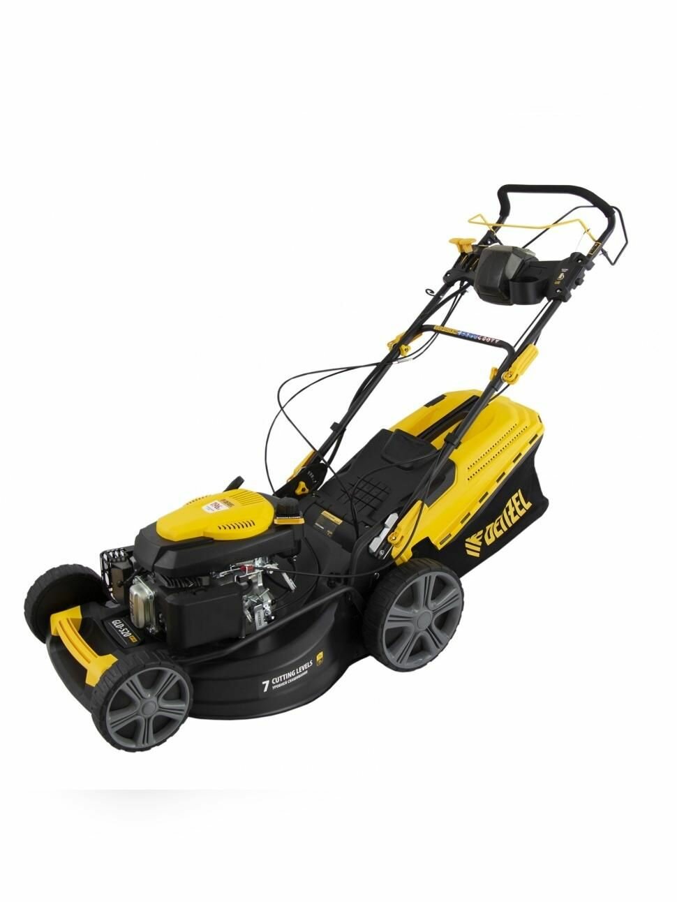 Газонокосилка бензиновая GLD-520SP-VE, 196 см3, ширина 52 см, привод, вариатор, электрический старт, 60 л Denzel 58806