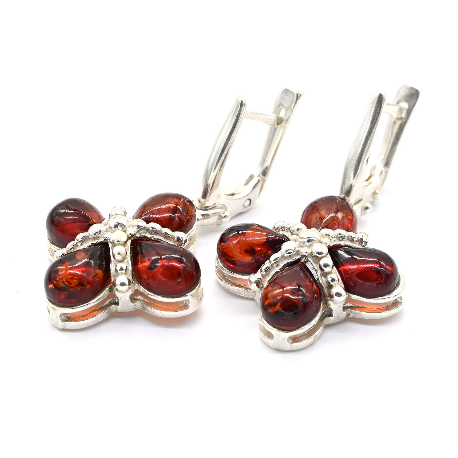 Серьги, янтарь