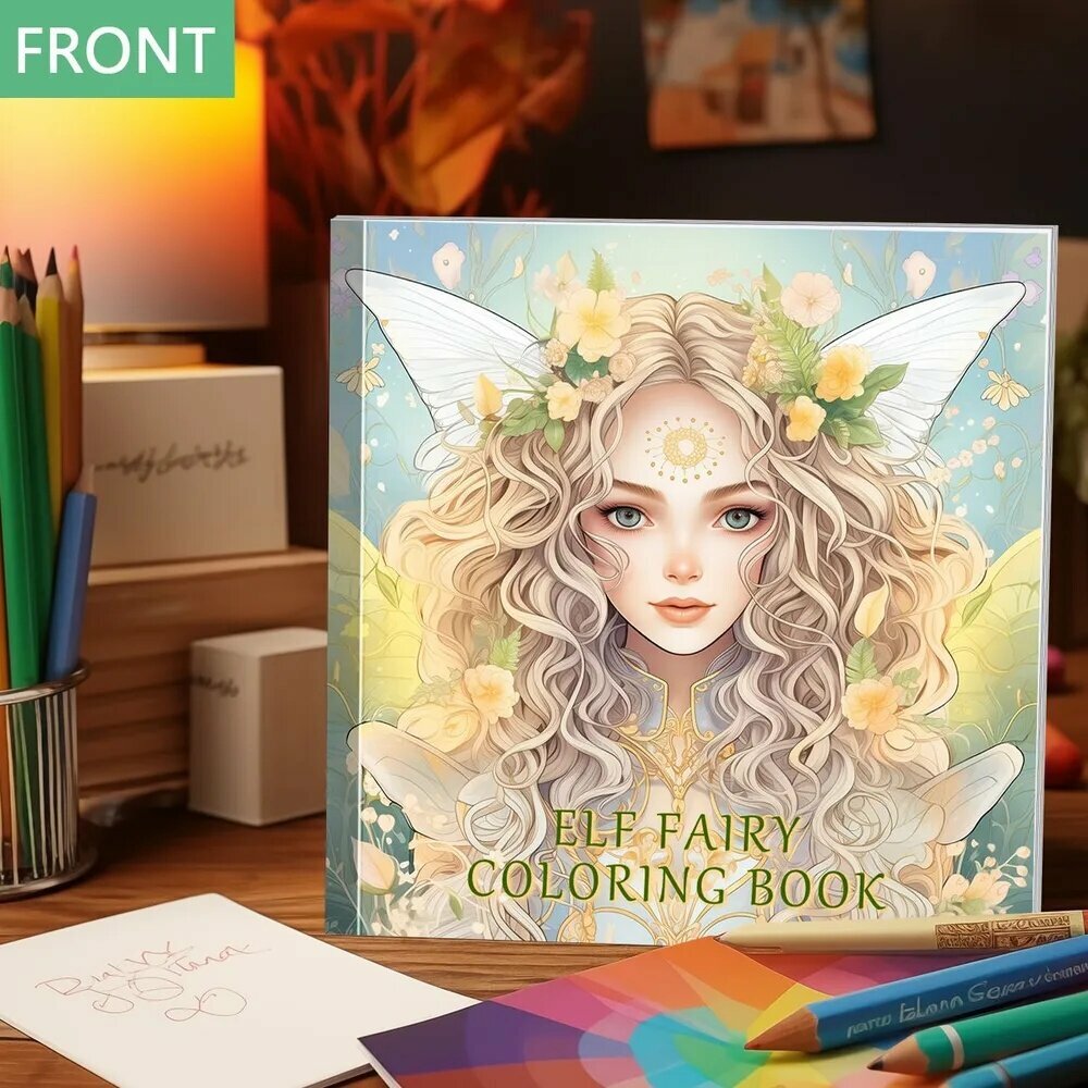 Книжка-раскраска цветочная фея, Альбом для рисования эльфы, высокое качество Книга каракулей 30 см*21 см, подходит для раскрашивания как взрослыми, так и детьми