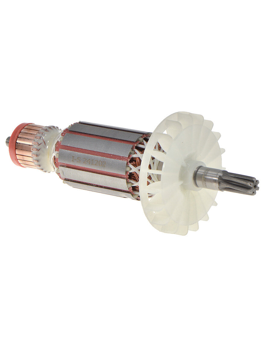 Ротор (Якорь) (L-182 мм, D-40 мм, 6 зубов, наклон вправо) для молотка отбойного ИНТЕРСКОЛ М-12/1250ЭВ (s/n 520.****)