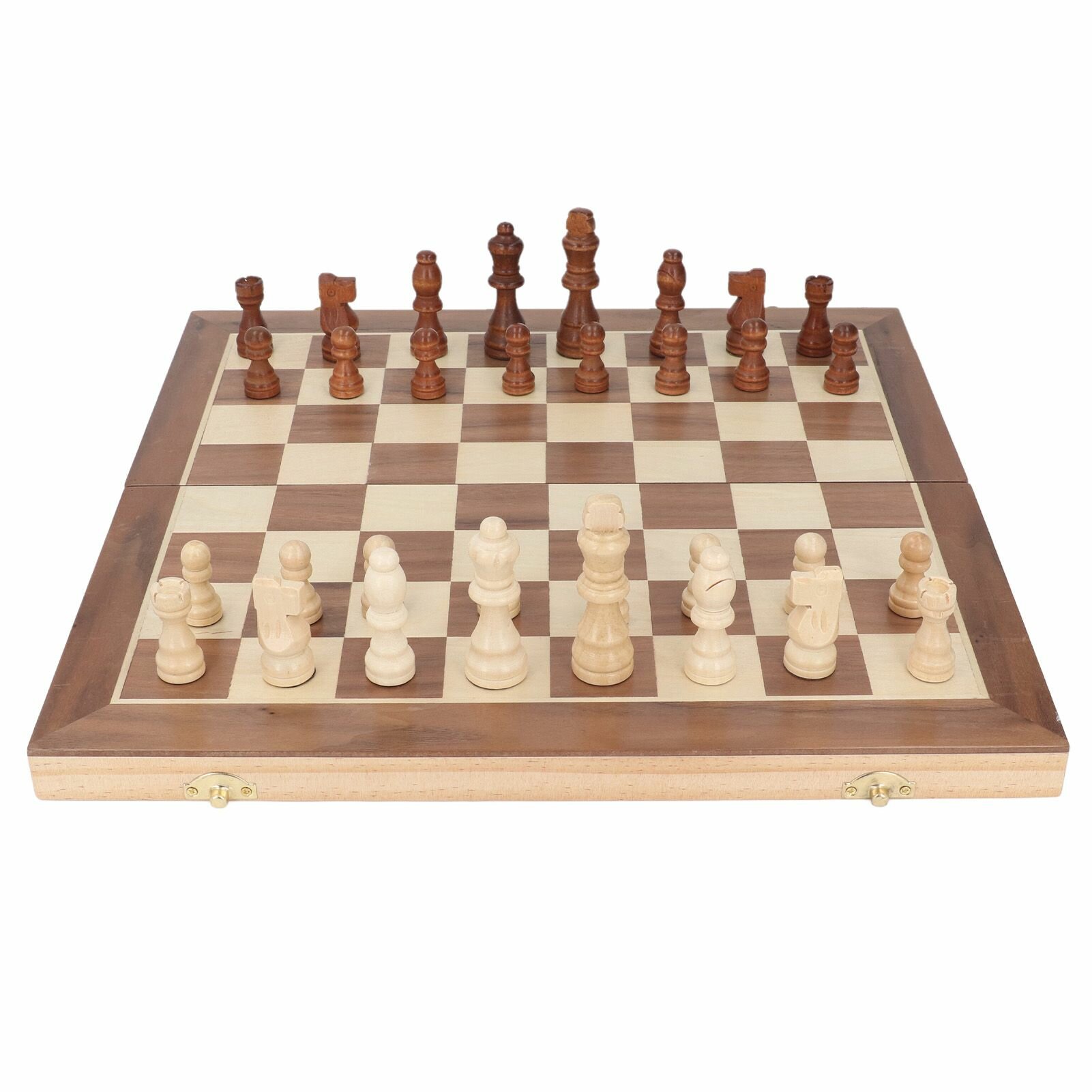 Большая деревянная шахматная доска 3 в 1, портативная складная игра в шахматы и шашки, идеальна для детей и взрослых