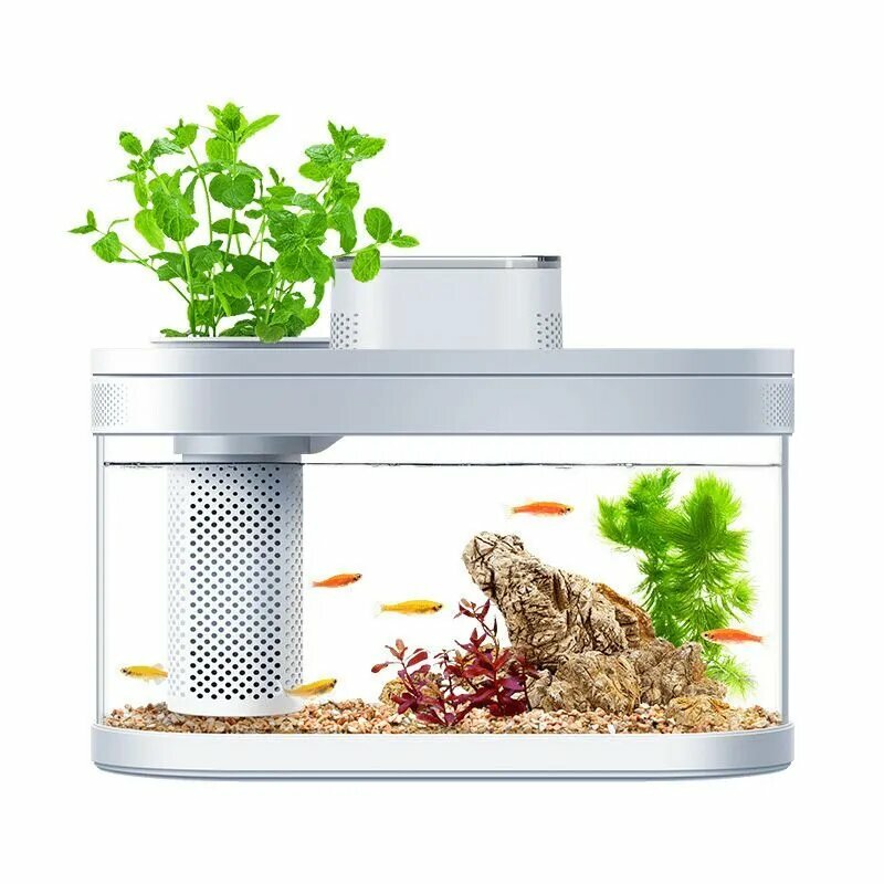KNOW EASY-Аква-ферма Xiaomi Descriptive Geometry DESGEO C180 Smart Lazy Fish Tank Pro версия с Автокормушкой +Wifi модуль