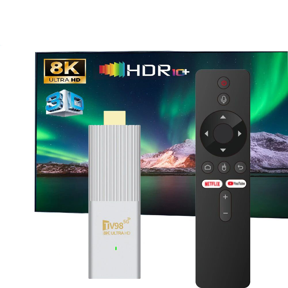 Android 14 Smart TV Stick TV 4K Androidtv 8K hdr10+ Dual Wi-Fi 5G Bluetooth 5.0 голосовой пульт дистанционного управления Allwinner H313 4-ядерный Smart TV-приставка