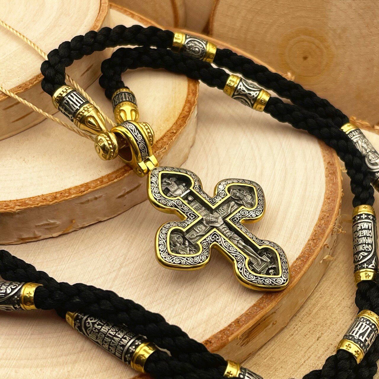 Комплект украшений, серебро, 925 проба, золочение, оксидирование, чернение