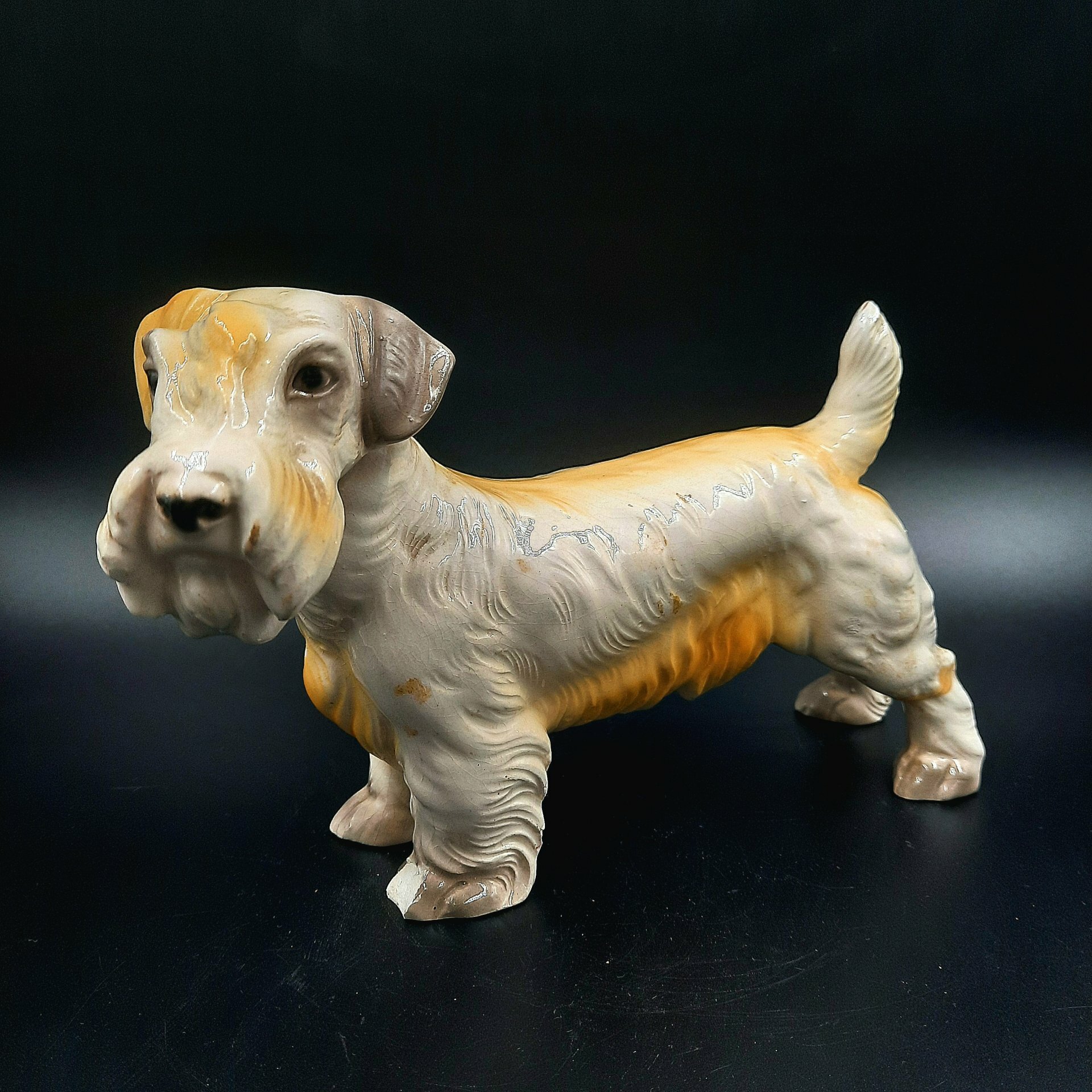 Статуэтка "Терьер", фаянс, аэрография, Германия, 1960-1990 гг.