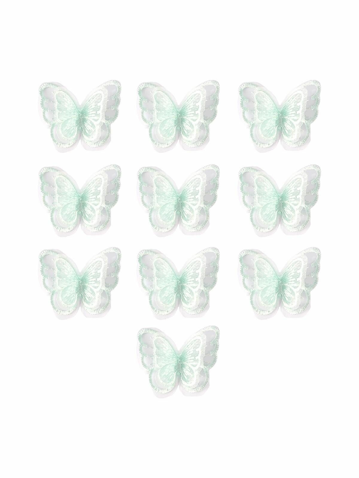 Вышитые аппликации бабочки, Зеленый