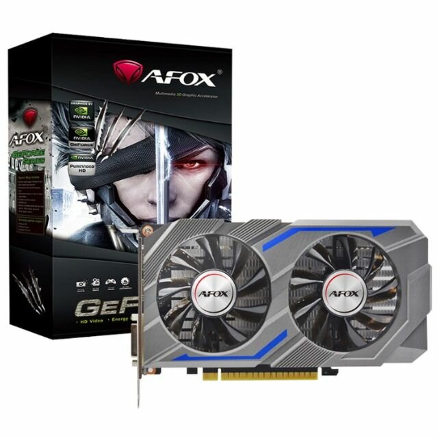 Видеокарта AFOX GeForce GTX 1650 4G (AF1650-4096D6H1-V4) - PCI Express 3.0/3.1 x16, 4 ГБ, GDDR6, 128 бит, DisplayPort, DVI, HDMI, GPU 1485 МГц