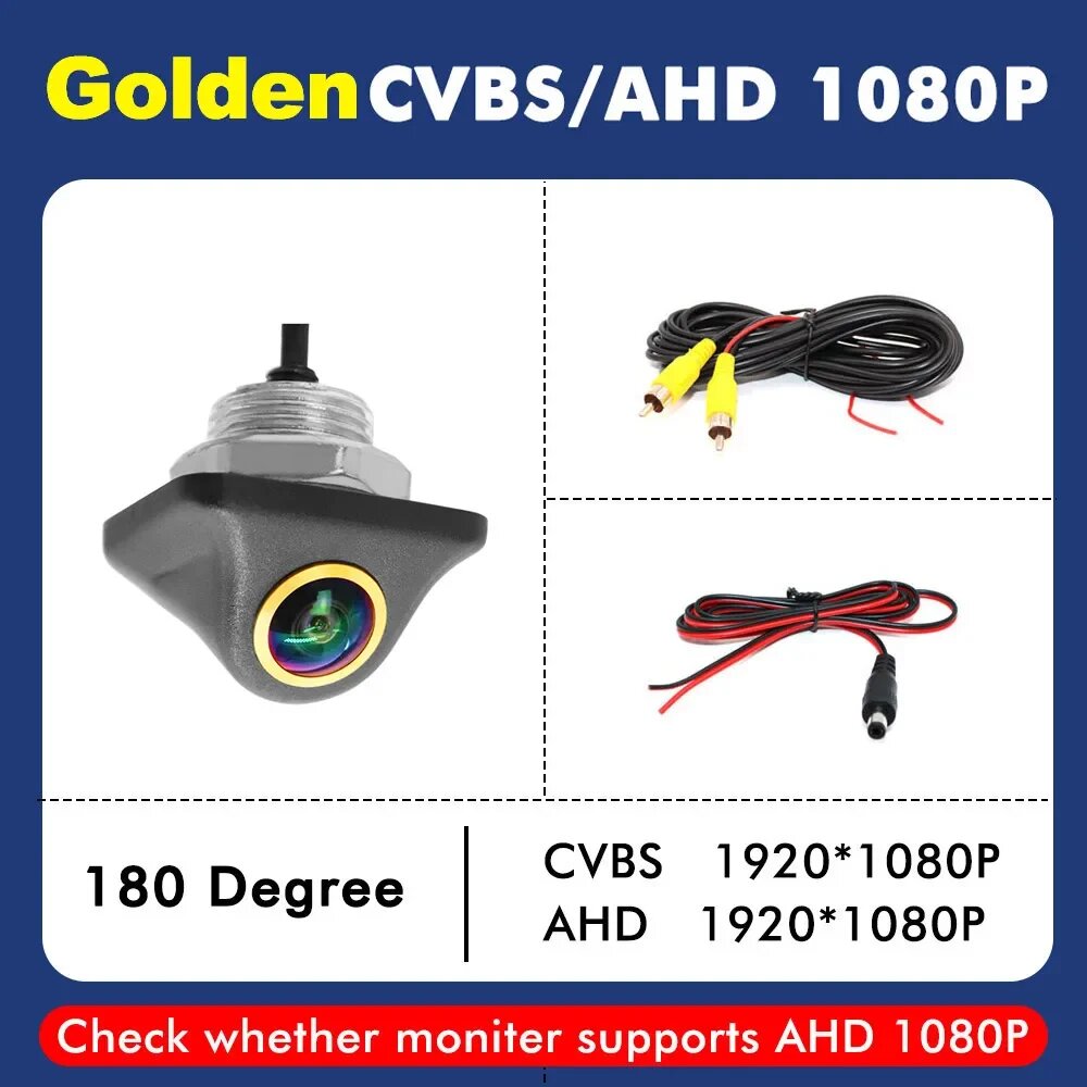 4K 1080P HD камера заднего вида, Автомобильная камера заднего вида с кабелем, 2-контактная автомобильная камера, Водонепроницаемая камера ночного видения, резервная парковочная линза заднего вида, CVBS AHD 1080P