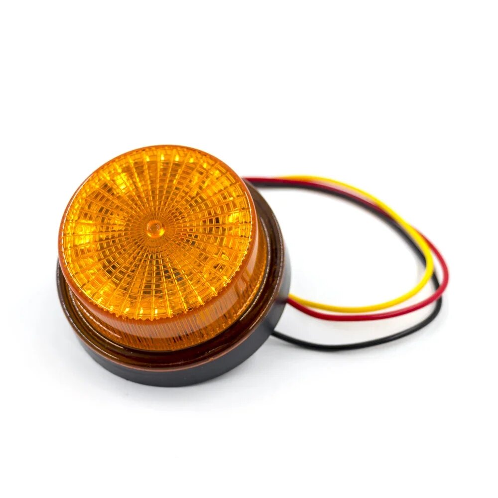 2 шт, 12 В, 24 В, 2 режима, 12 светодиодов, предупреждающий аварийный стробоскоп, мигающий свет, вращающийся свет, сигнальная лампа, грузовик, трактор, водонепроницаемый, 2pcs Yellow