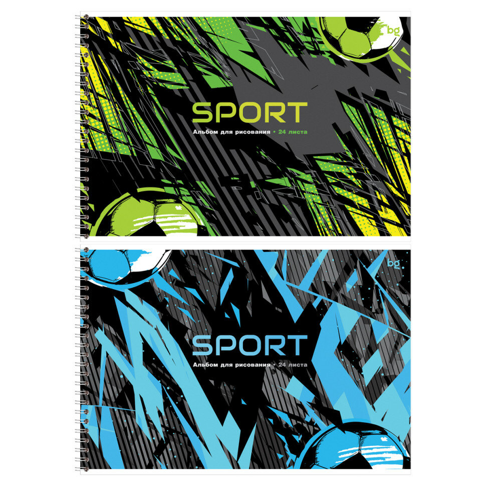 Альбом для рисования 24л, А4, на гребне BG "Sport", 12 штук, 378696