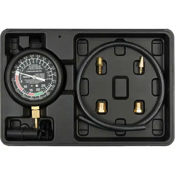 YATO YT-73050 набор для проверки герметизации вакуумер 0-14 psi 0-0.1 mpa 600мм 9пр