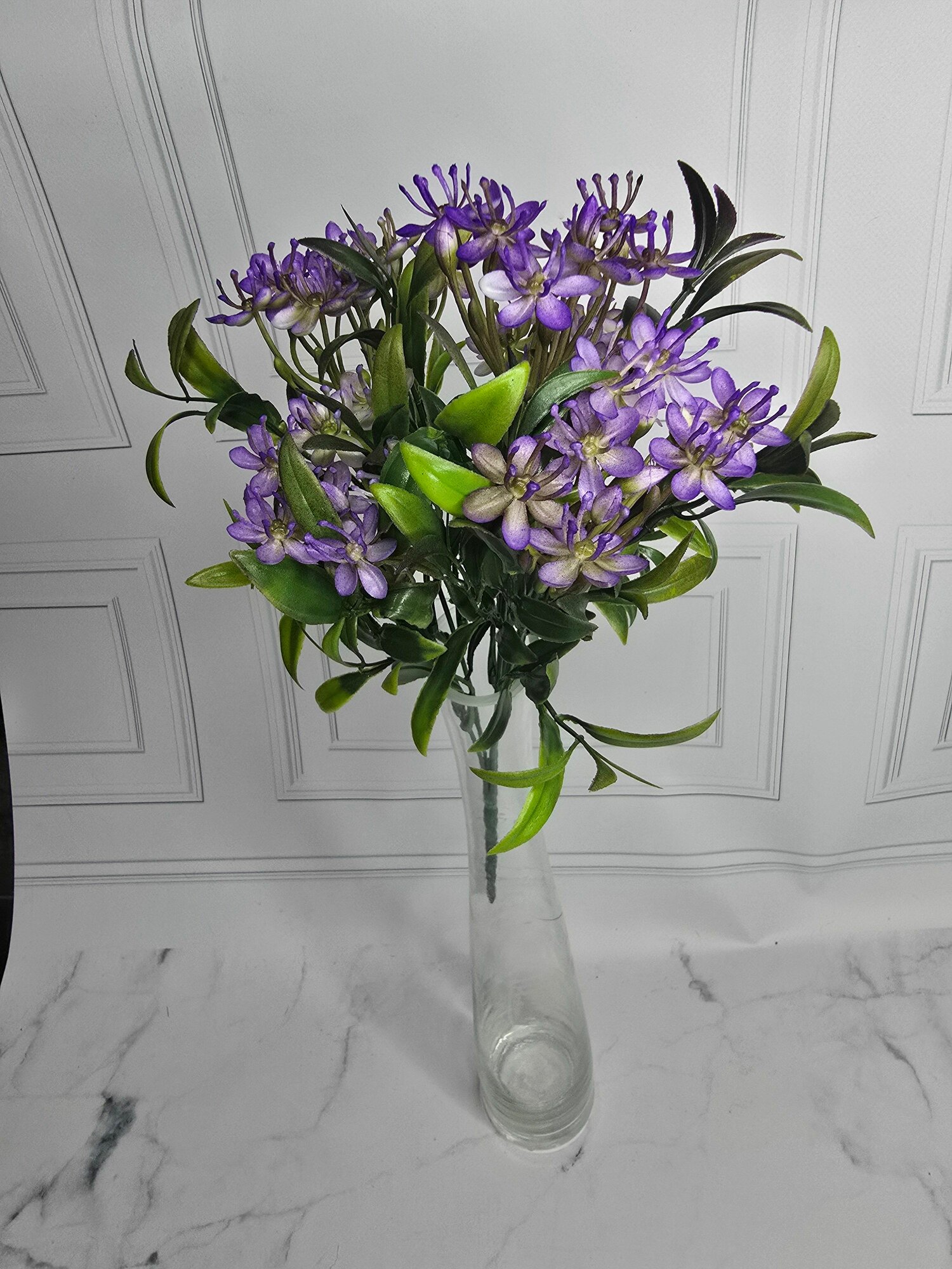 Искусственное растение Holodilova "Гипсофила", для декора, пластик, цвет сиреневый