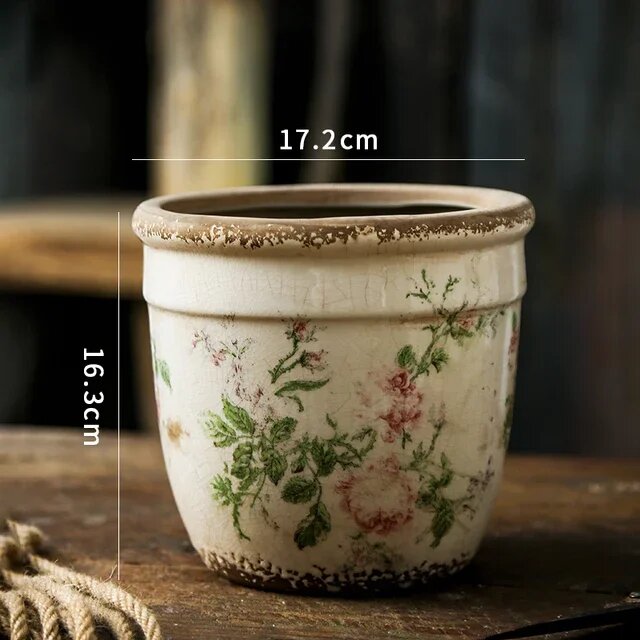 Керамические цветочные горшки с розовой розой, A L