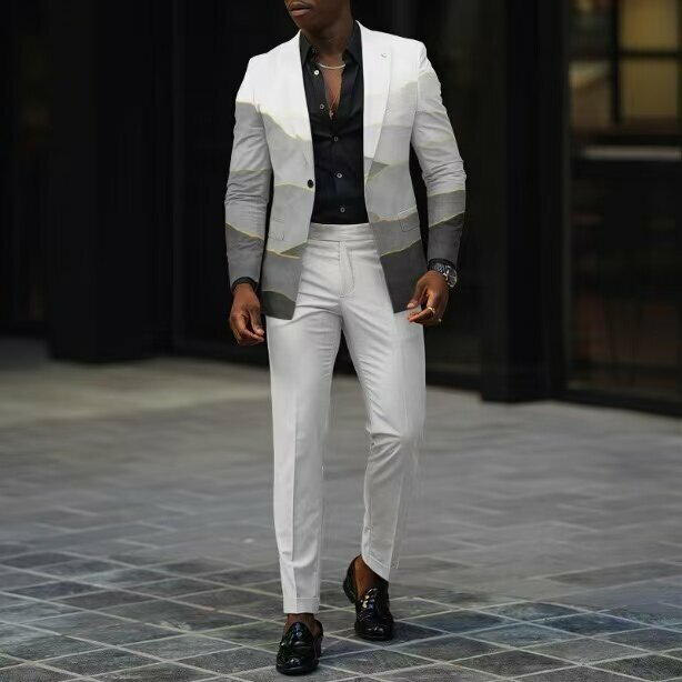 Новые мужские костюмы, деловые костюмы-двойки, костюмы для жениха, костюмы для свадебного банкета