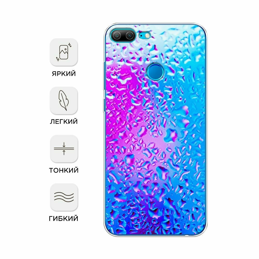 Чехол на Honor 9 Lite / Хонор 9 Лайт с принтом "Капли на стекле" — фото 1