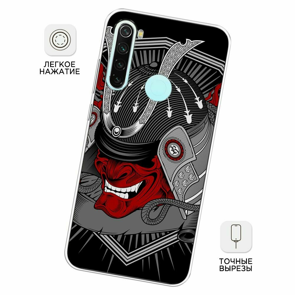 Чехол на Xiaomi Redmi Note 8 / Сяоми Редми Нот 8 с принтом "Красная маска самурая" — фото 1