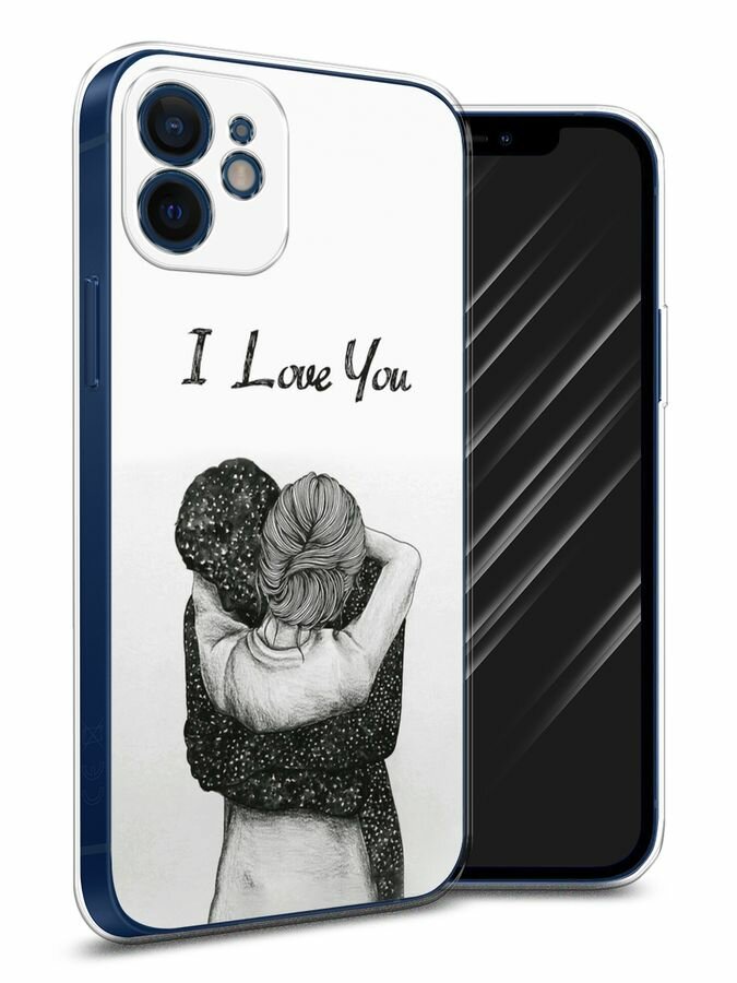 Чехол на Apple iPhone 12 mini / Айфон 12 Мини с принтом I love you 1