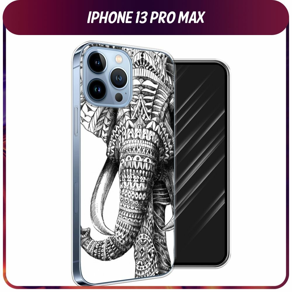 Чехол на Apple iPhone 13 Pro Max / Айфон 13 Про Макс с принтом слон