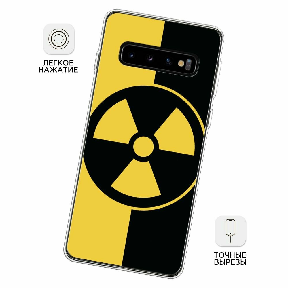 Чехол на Samsung Galaxy S10 + / Самсунг Галакси S10 Плюс с принтом "Эмблема черно-желтая" — фото 1