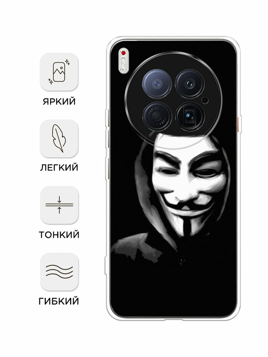Чехол на Tecno Camon 40 Premier / Текно Камон 40 Премьер с принтом "Анонимус" — фото 1