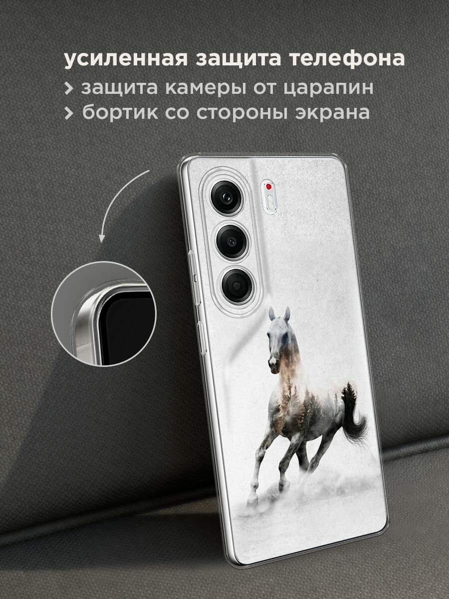 Чехол на Tecno Camon 40 Pro 5G / Текно Камон 40 Про 5G с принтом "Лошадь лес" — фото 1