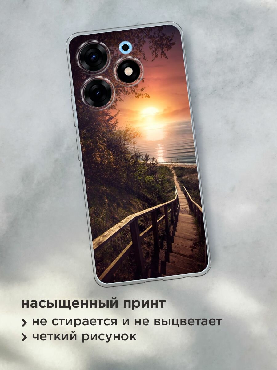 Чехол на Tecno Spark 10 Pro / Текно Спарк 10 Про с принтом "Мост у воды" — фото 1