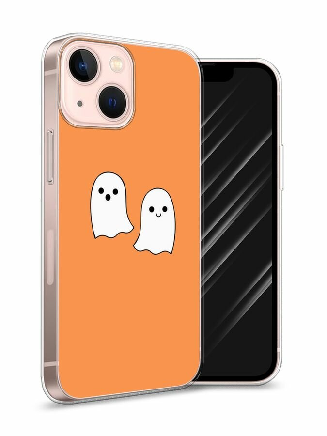 Чехол на Apple iPhone 13 mini / Айфон 13 мини с принтом Cute ghosts