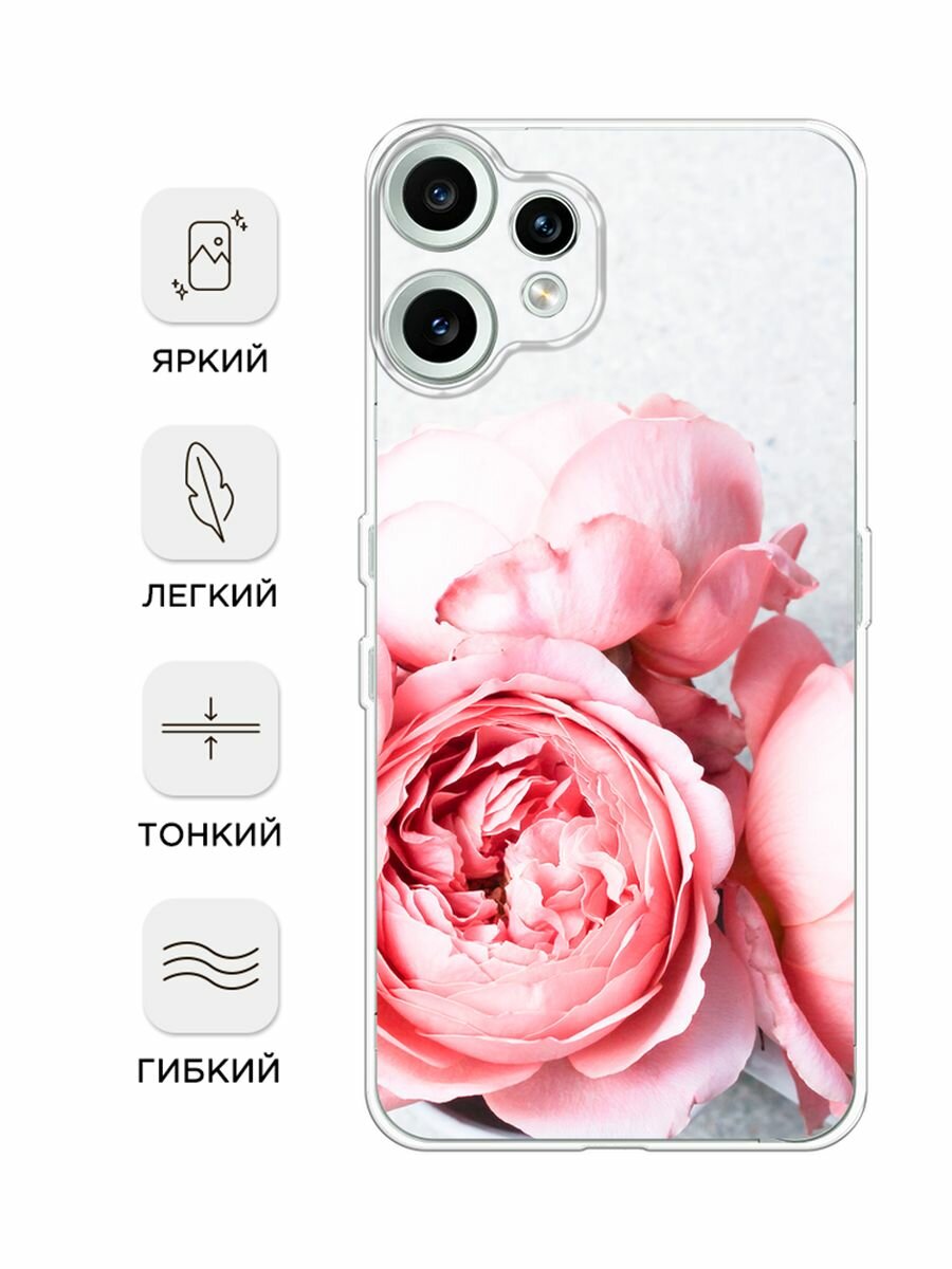 Чехол на CMF Phone 2 Pro / CMF Фон 2 Про с принтом "Пионы на белом" — фото 1