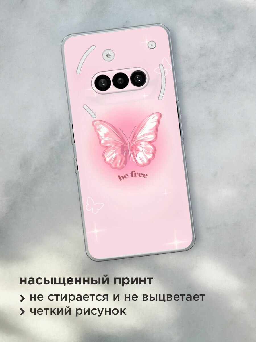 Чехол на Nothing Phone 3a / Нотинг Фон 3а с принтом "Be free butterfly 1" — фото 1