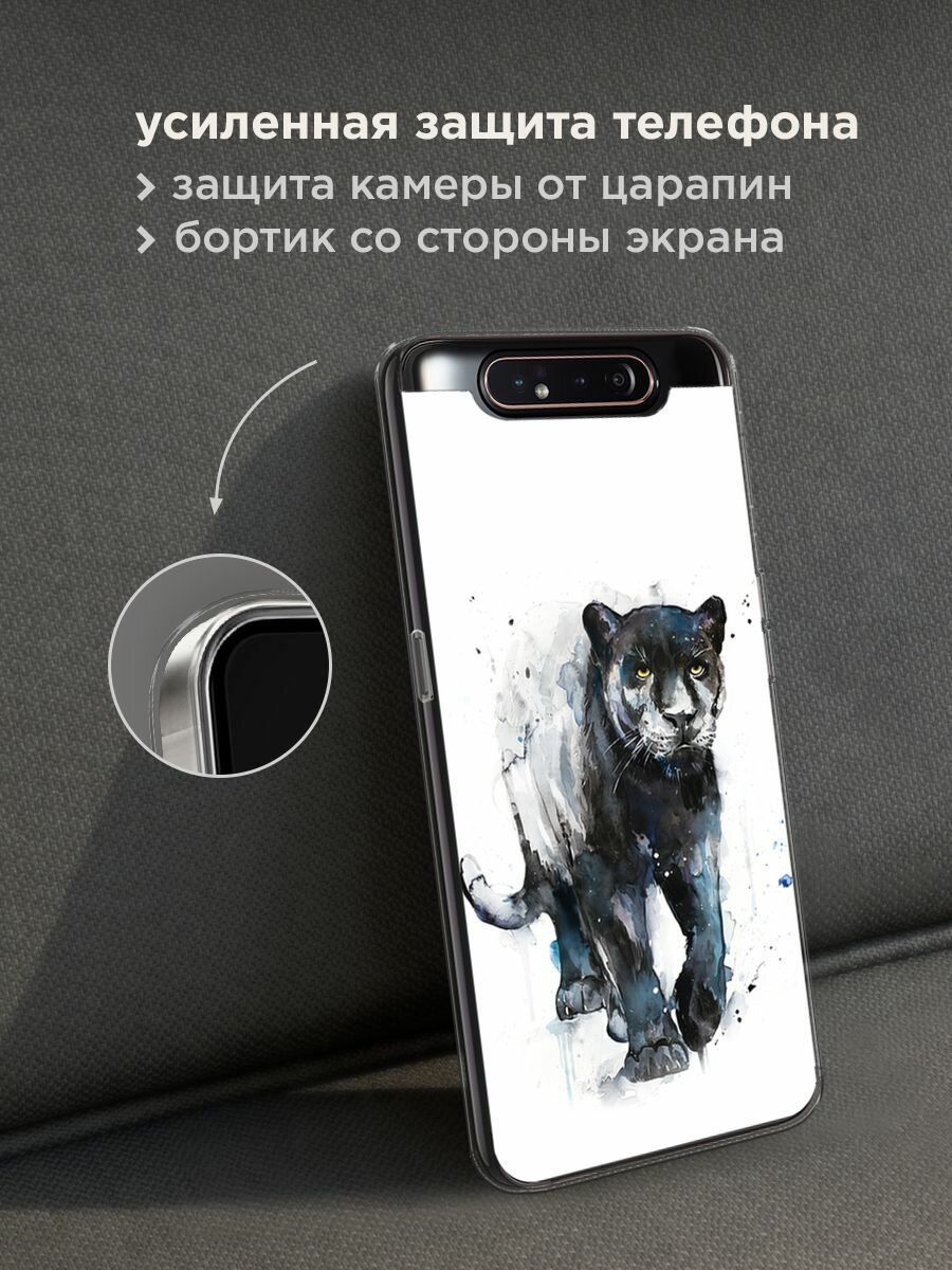 Чехол на Samsung Galaxy A80 / Самсунг Гэлакси A80 с принтом "Пантера арт 3" — фото 1