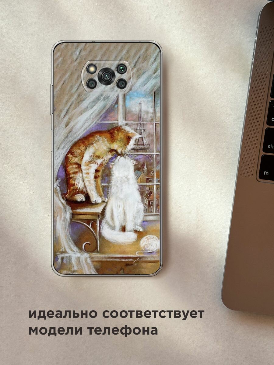 Чехол на Xiaomi Poco X3/X3 Pro / Поко X3/X3 Pro с принтом "Влюбленные котики 1" — фото 1