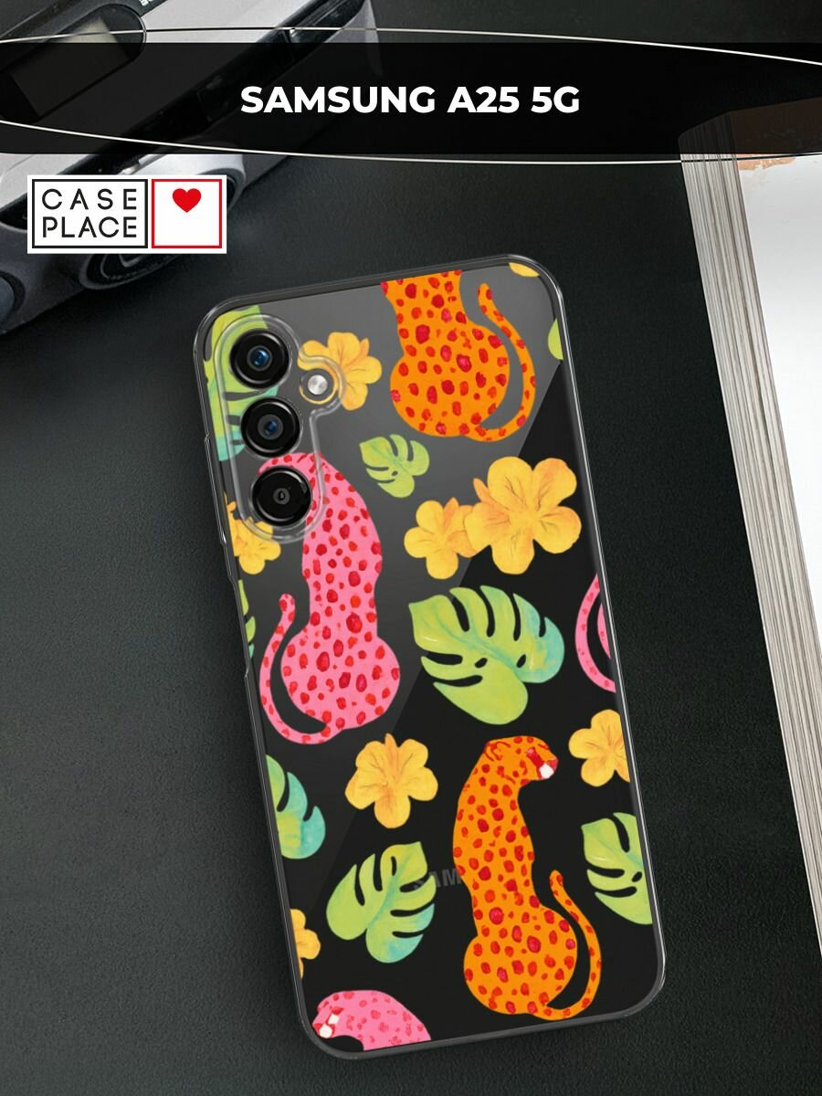 Чехол на Samsung Galaxy A25 5G / Самсунг Галакси A25 5G с принтом "Экзотика", прозрачный