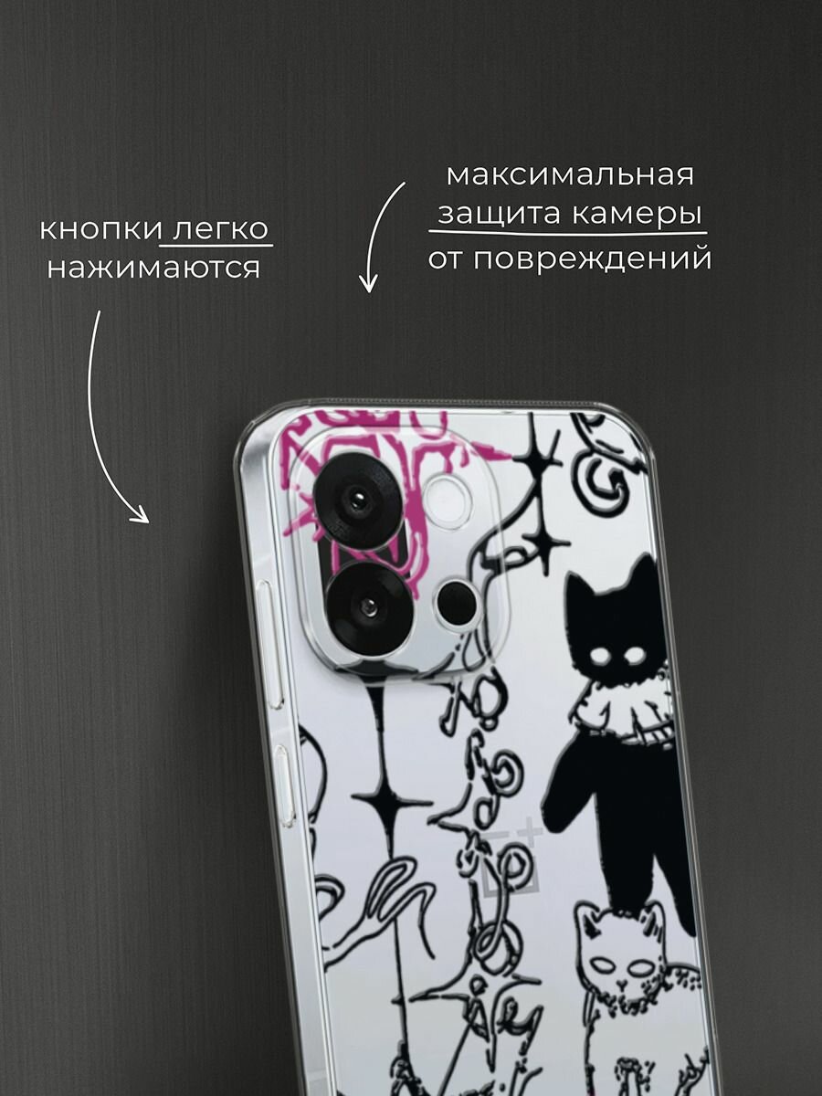 Чехол на OnePlus 13T / Ван Плас 13Т с принтом "Готические котики" — фото 1