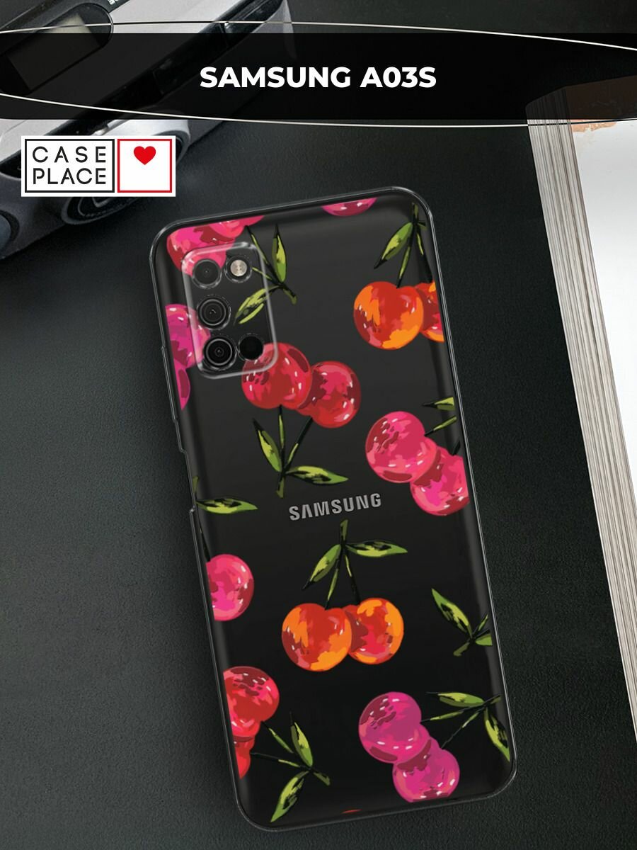 Чехол на Samsung Galaxy A03S / Самсунг Галакси A03S с принтом "Яркие вишни"