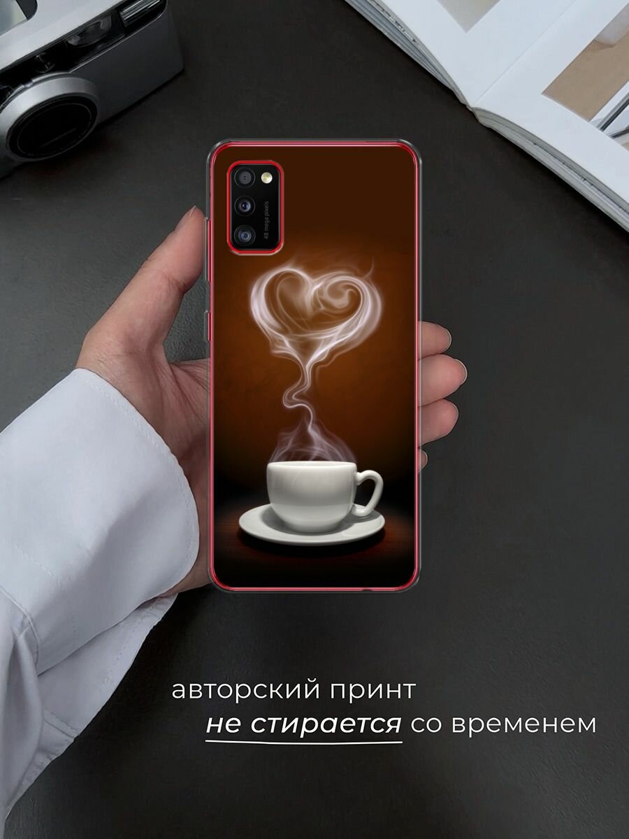 Чехол на Samsung Galaxy A41 / Самсунг Галакси А41 с принтом "Кофейная любовь" — фото 1