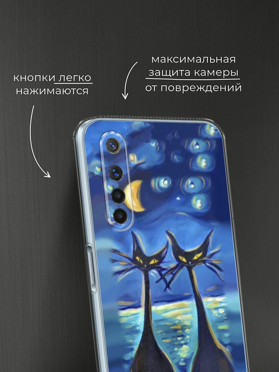 Чехол на Realme 6 / Реалми 6 с принтом "Влюбленные котики 7" — фото 1