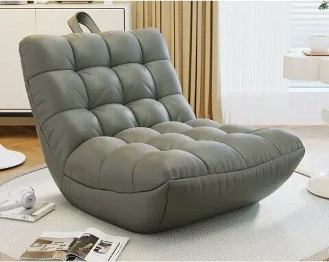 Кресло-мешок Диван, Мех искусственный, Размер S, белый, темно-серый