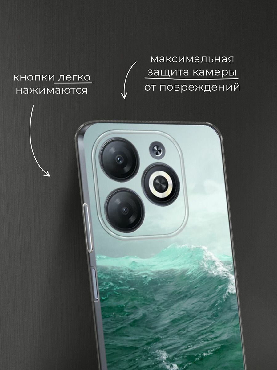 Чехол на Infinix Smart 8/8 HD/HOT 40i / Инфиникс Смарт 8/8 HD/HOT 40i с принтом "Волны 12" — фото 1