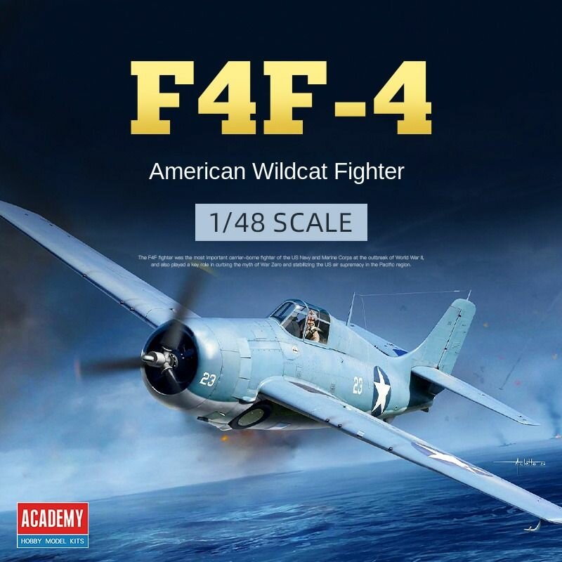 Academy AC12355 1/48 F4F-4 Wild Cat Battle Of Midway Модель сборки самолёта